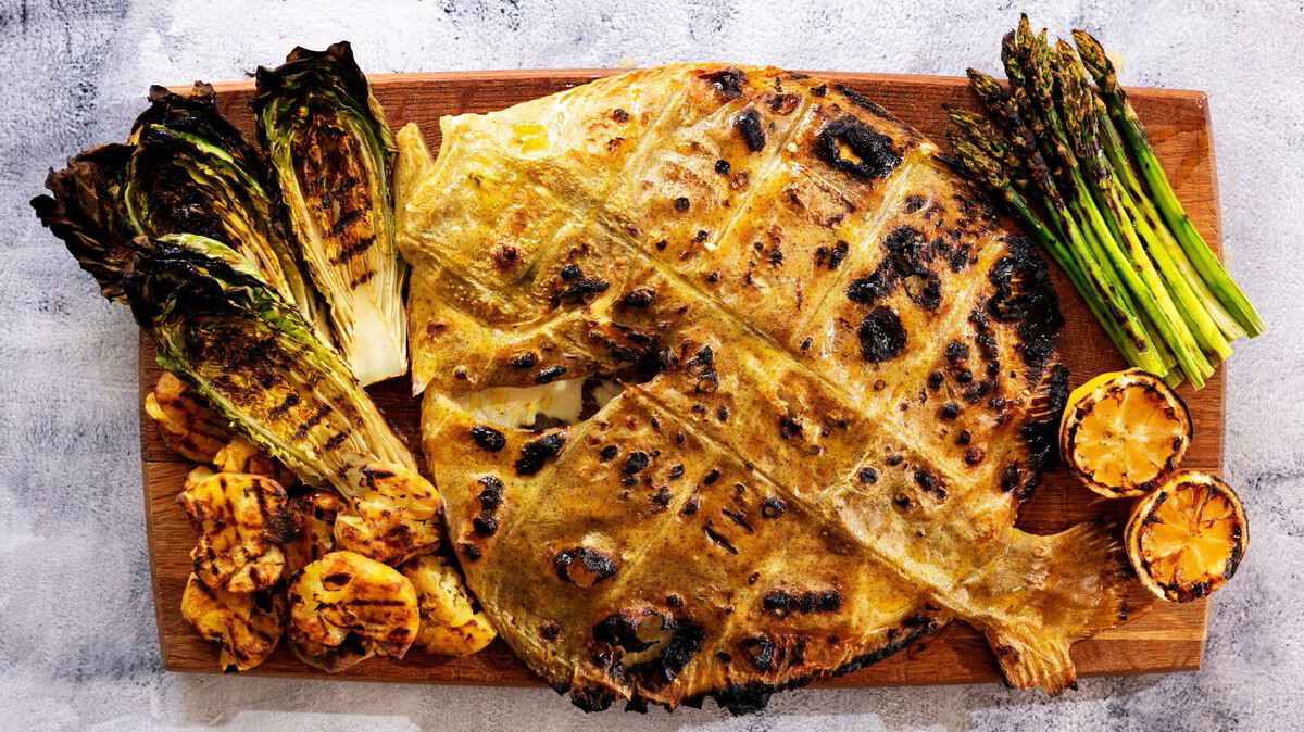 Oppskrift på grillet piggvar og grønnsaker. (+) | DN