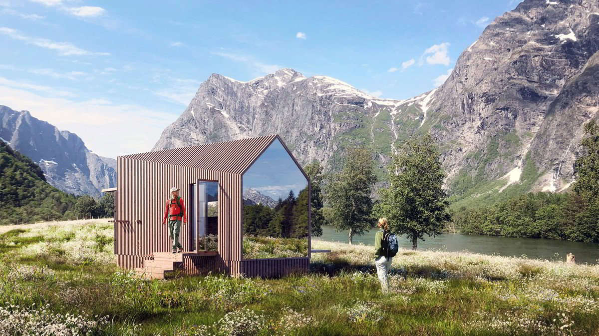 Vjuhytta er en mikrohytte på hjul tegnet av arkitektkontoret Dark. (+) | DN