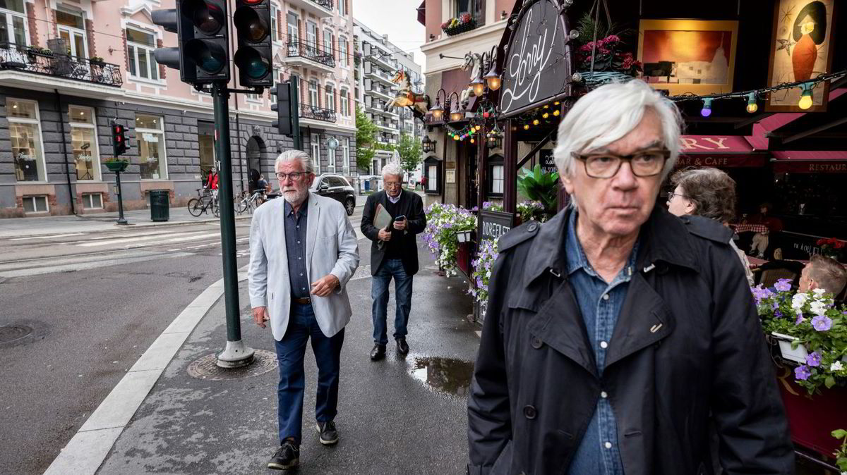 Lunsj på Lorry med NRK-legendene Hans-Wilhelm Steinfeld, Ole Torp og ...