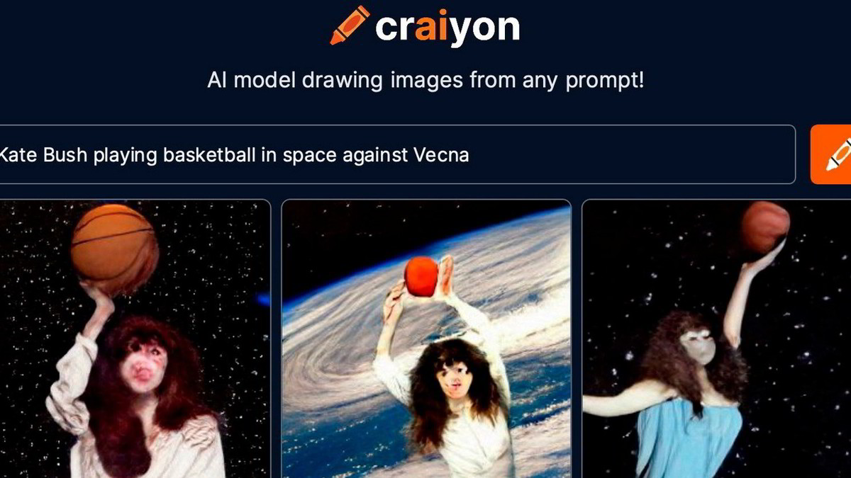 Slik kan det se ut når Kate Bush spiller basketball i verdensrommet ...